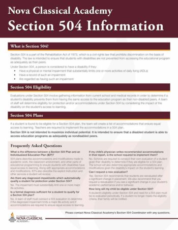 504 Plans - Nova Classical Academy